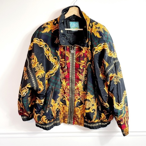Climate Zone | Jackets & Coats | Vintage Climate Zone Plaid Gold Bomber ...